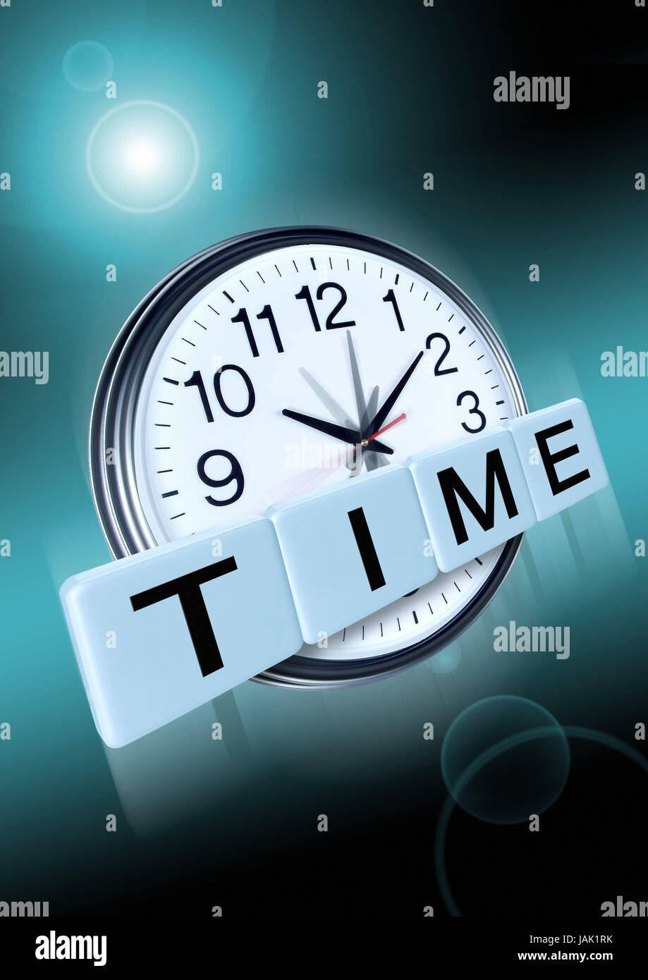 Gaming pieces,letters 'time' before clock Stock Photo - Alamy
