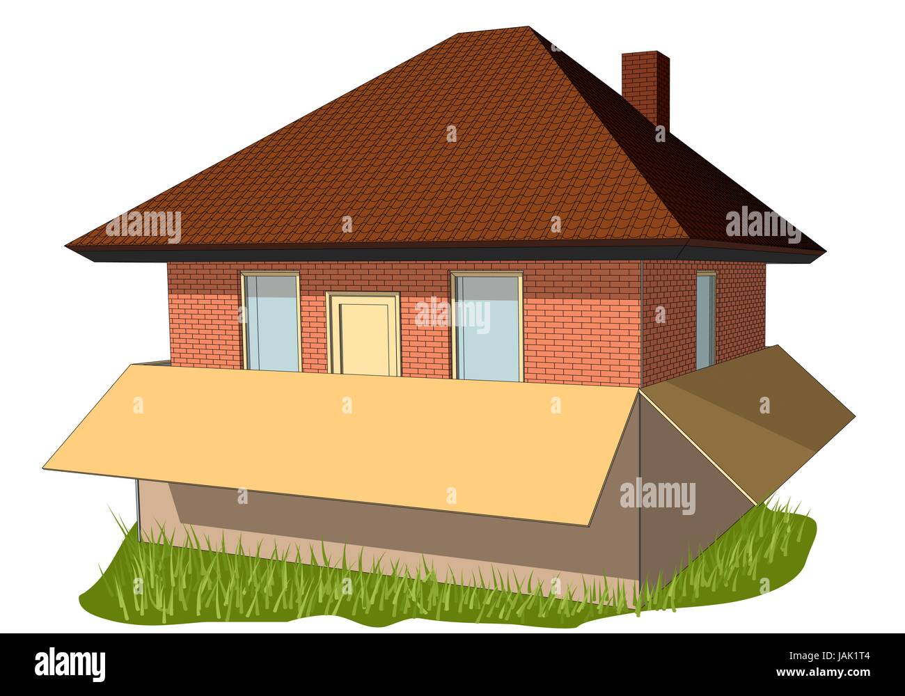 new home, abstract house in the box on lawn Stock Vector Image & Art ...