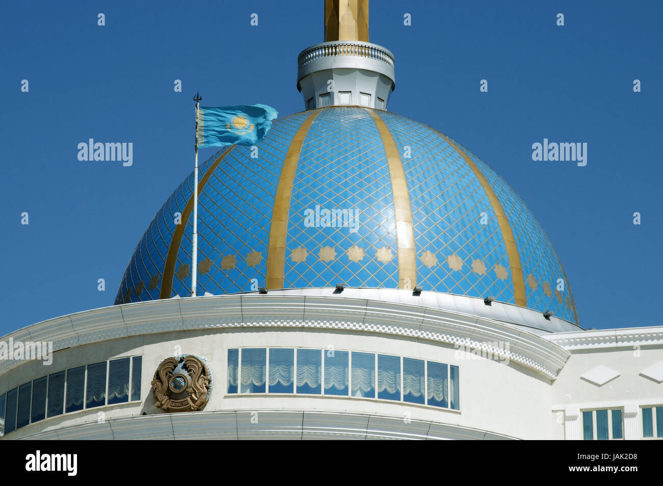 Flag of kazakhstan on the presidential palace hi-res stock photography ...