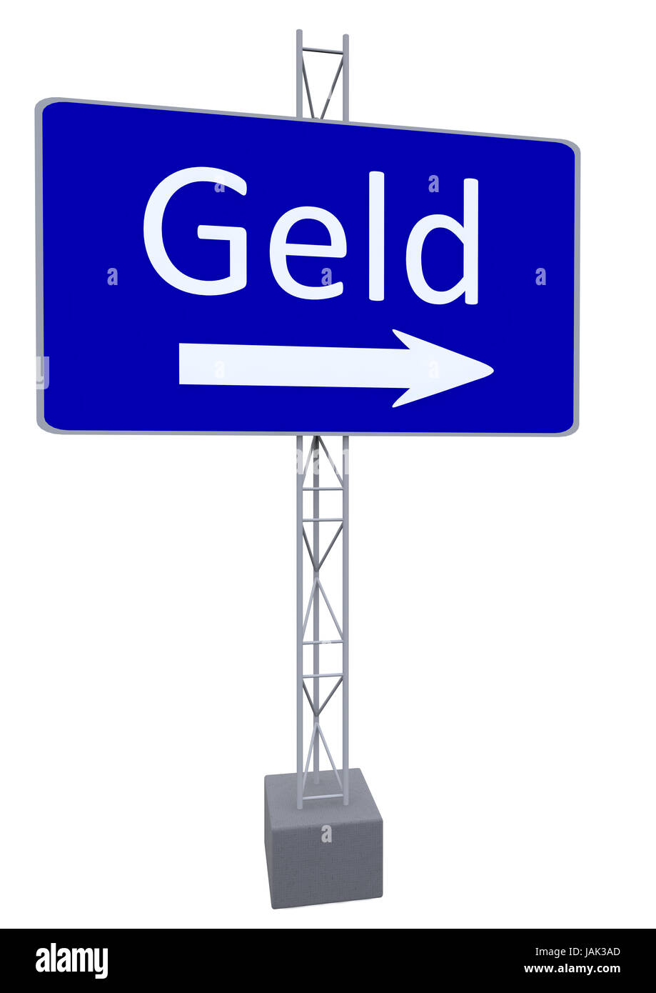 a street sign with a direction and german lettering money Stock Photo ...