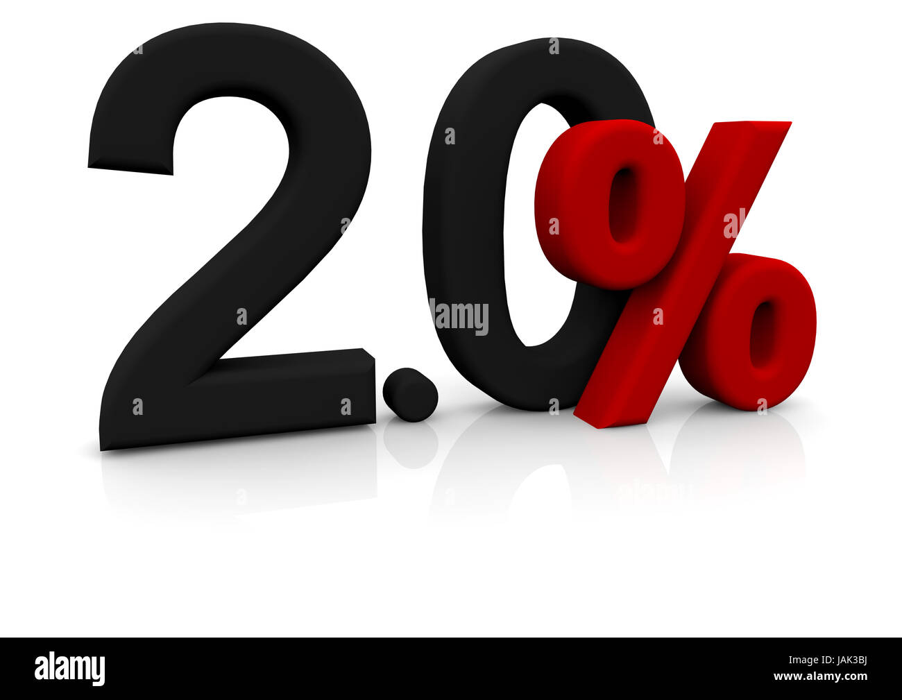 a percentage sign with the number two point zero Stock Photo - Alamy