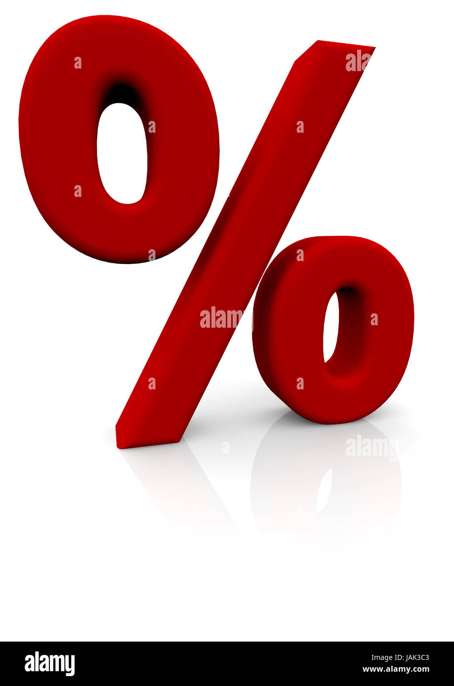a big red percentage sign with reflections Stock Photo - Alamy