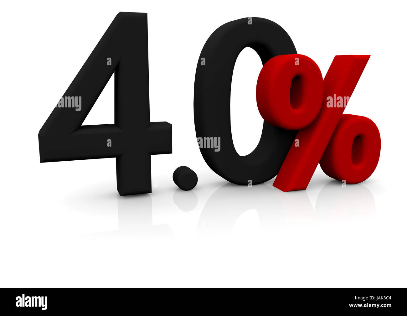 a percentage sign with the number four point zero Stock Photo - Alamy