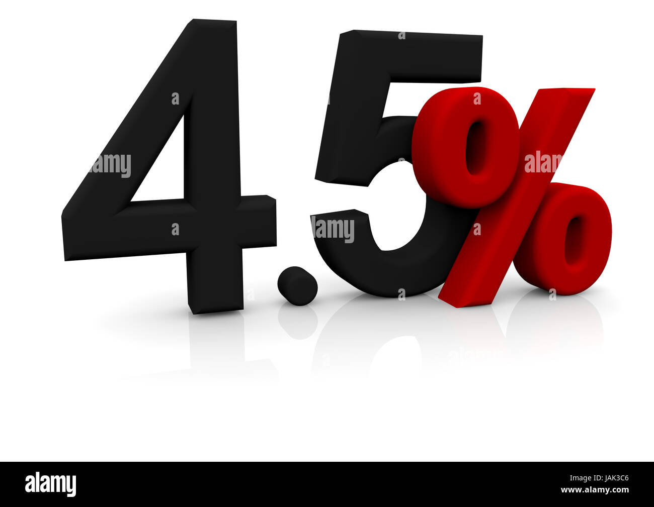 a percentage sign with the number four point five Stock Photo - Alamy