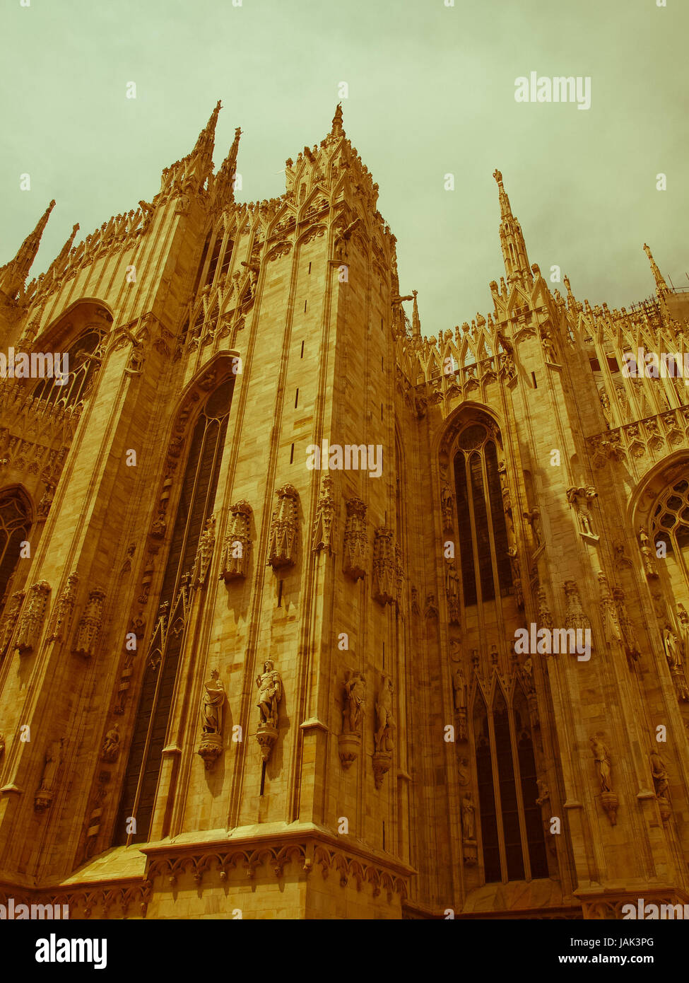 Vintage look Duomo di Milano gothic cathedral church, Milan, Italy ...