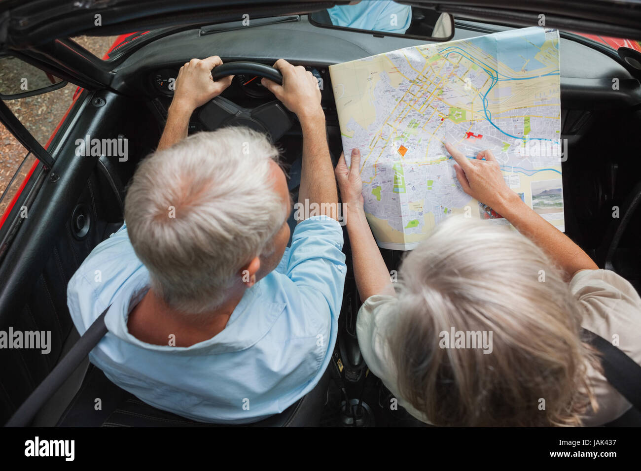 Red convertible overhead hi-res stock photography and images - Alamy
