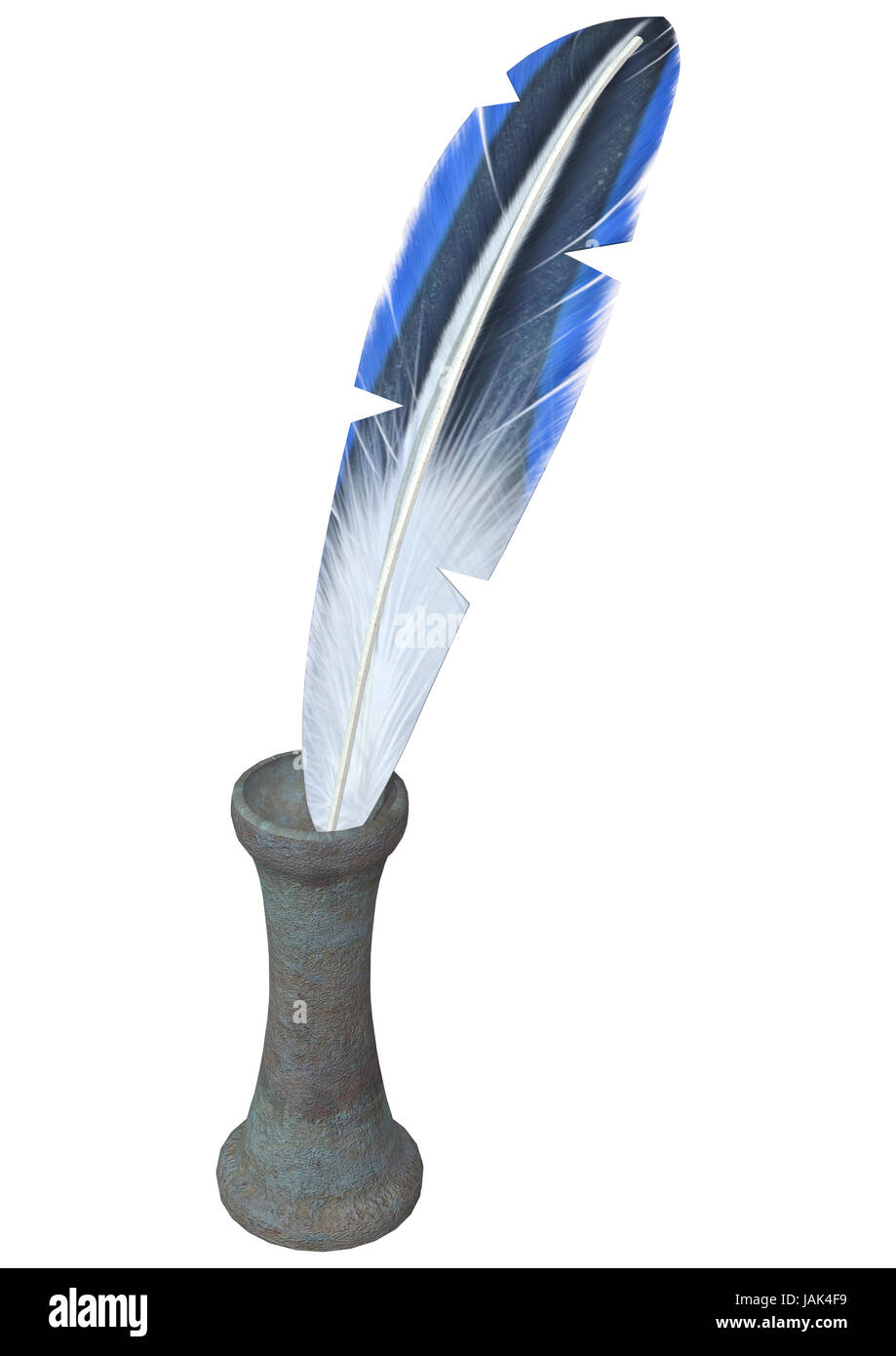 3D digital render of a quill pen in a holder isolated on white ...