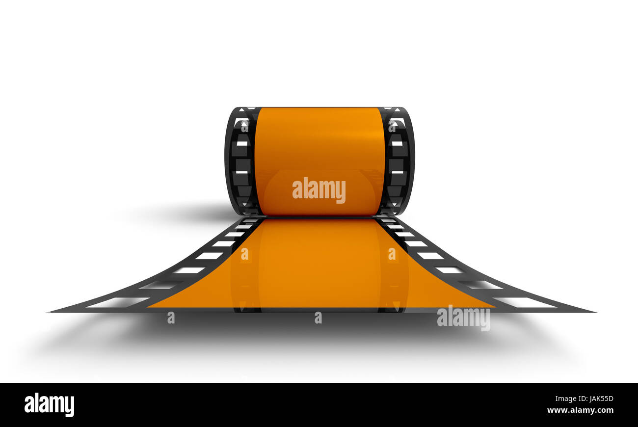 3D Filmrolle - Orange Frontal Ansicht Stock Photo - Alamy