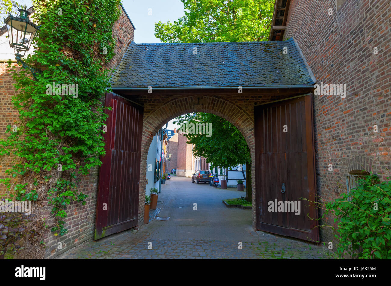 Bedburg, Germany - May 10, 2017: historic town gate in Bedburg-Kaster ...