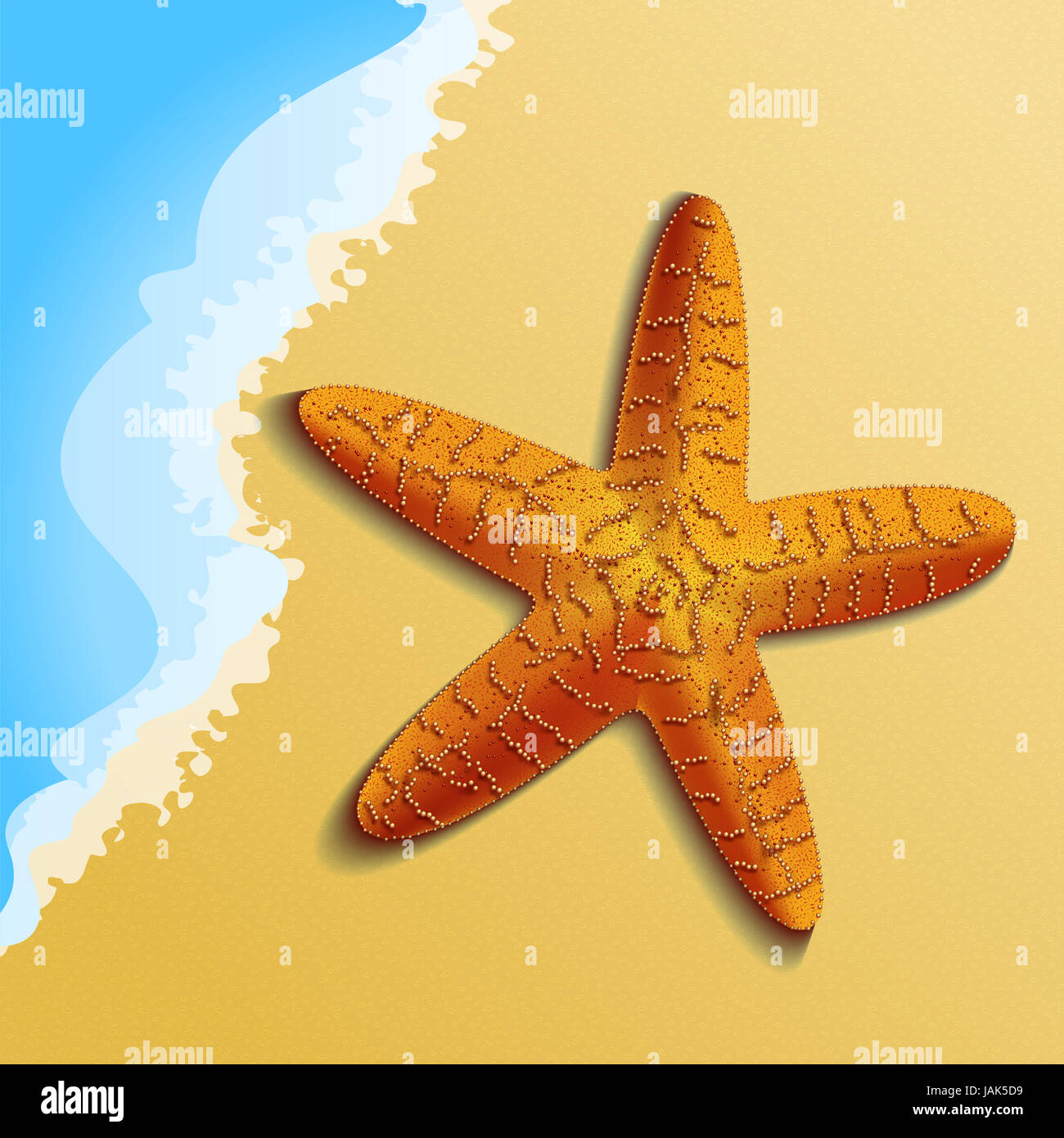 Orange starfish on the beach is highly detailed Stock Photo - Alamy