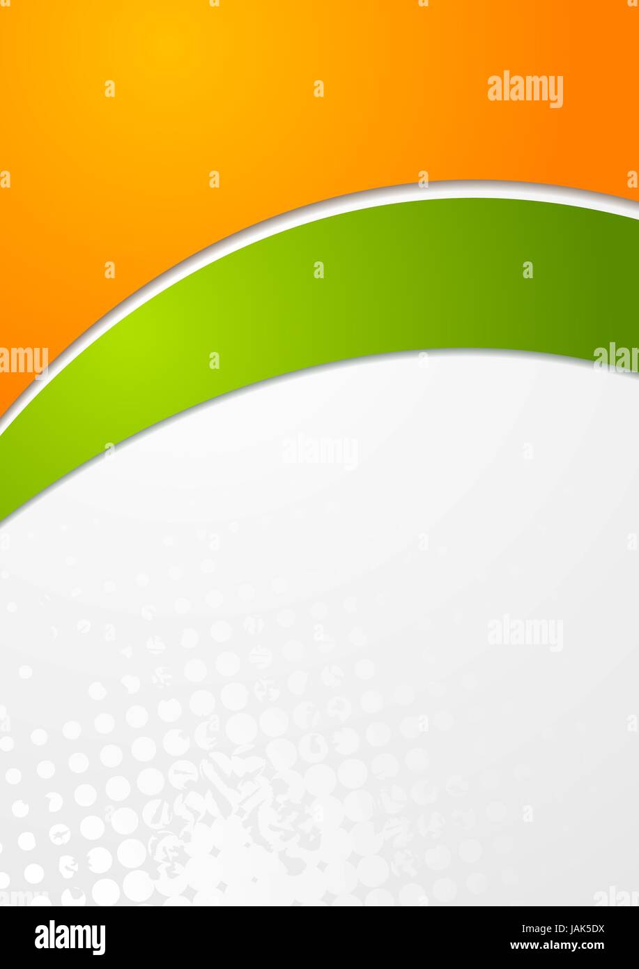 Abstract green and orange wavy design. Vector background eps 10 Stock ...