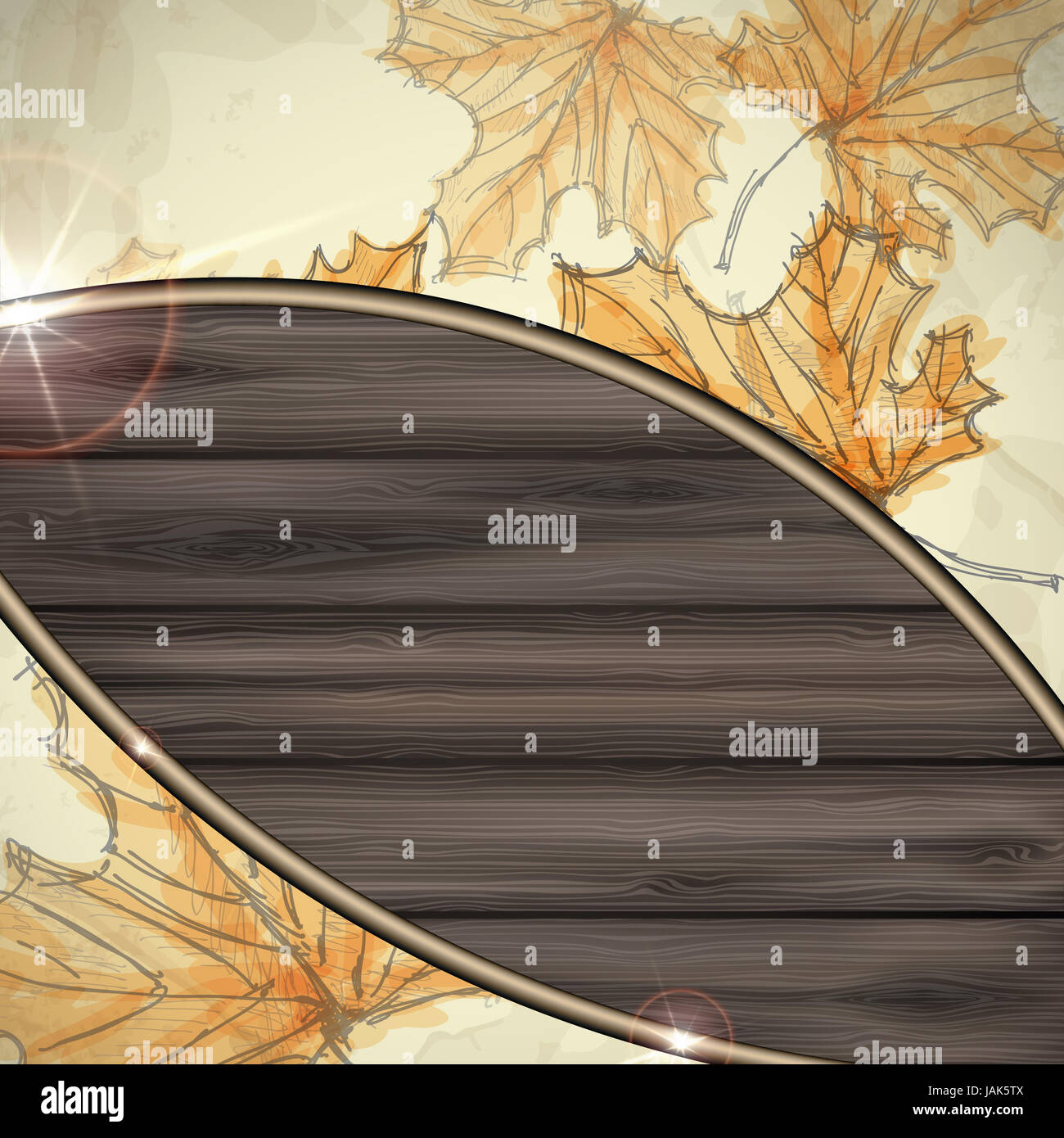 Hand Drawn Autumn Background. Vector Illustration. Eps 10 Stock Photo ...
