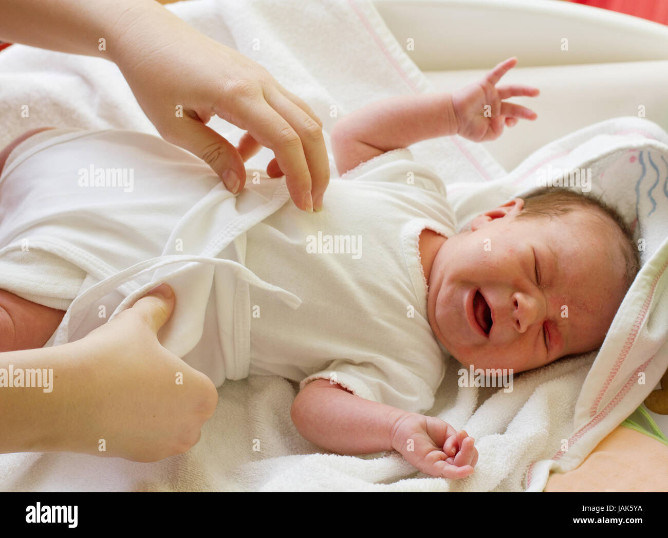 Newborn baby crying Stock Photo - Alamy