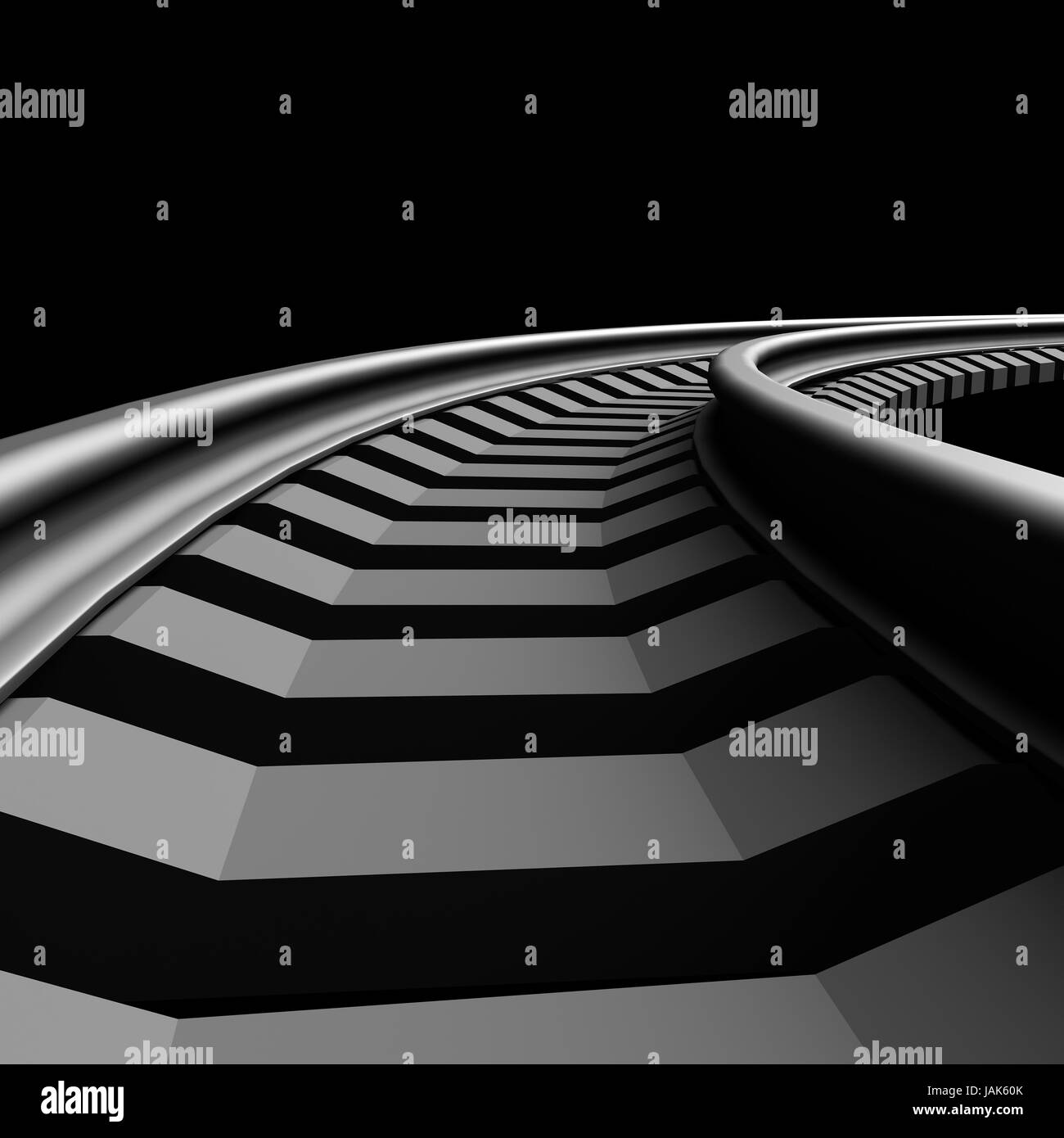 Curved railroad track illustration hi-res stock photography and images ...