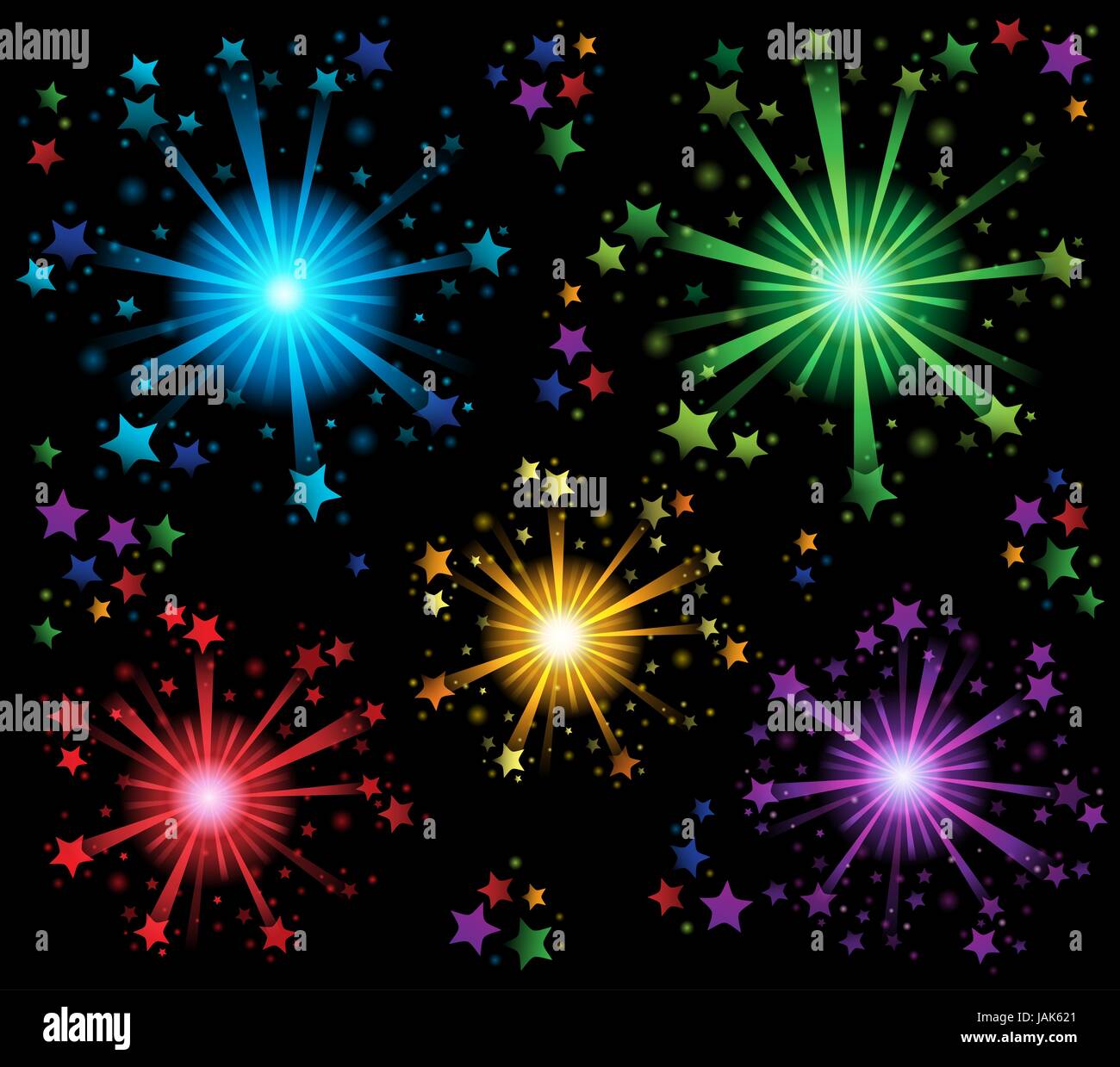 Fireworks theme image 2 - picture illustration Stock Photo - Alamy