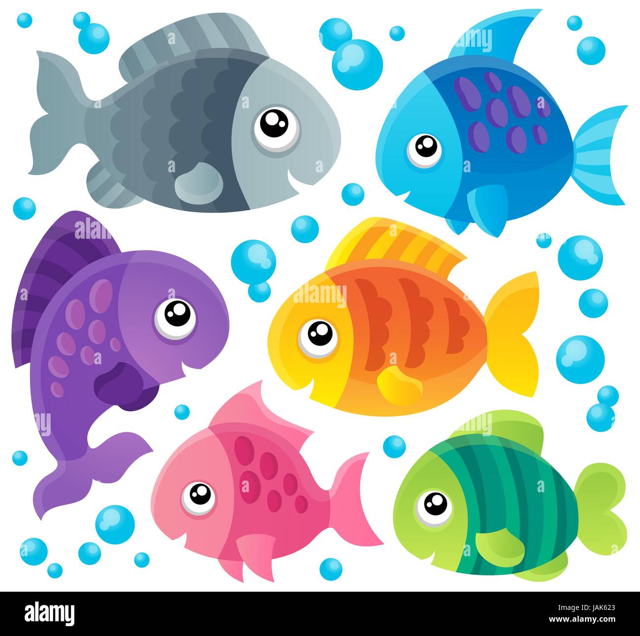Fish theme collection 1 - picture illustration Stock Photo - Alamy