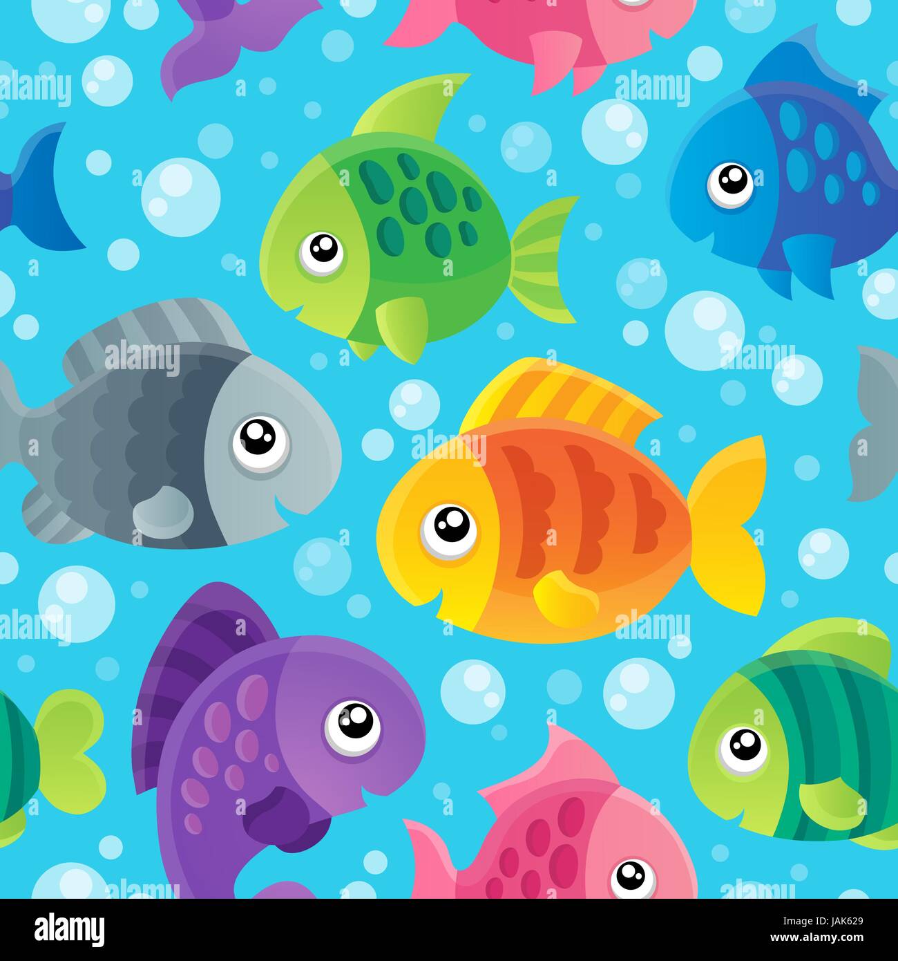 Fish theme seamless background 1 - picture illustration Stock Photo - Alamy