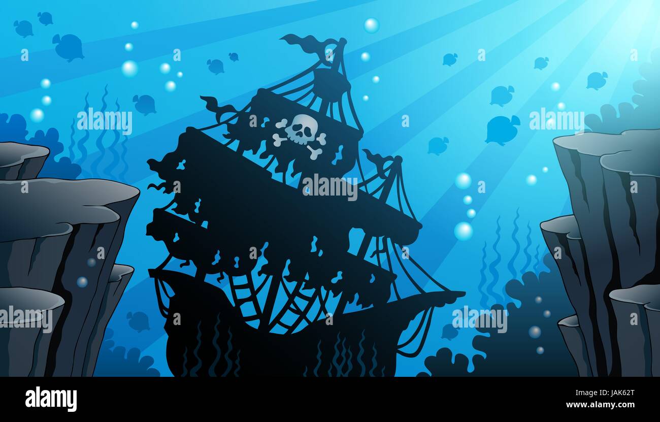 Shipwreck theme image 1 - picture illustration Stock Photo - Alamy