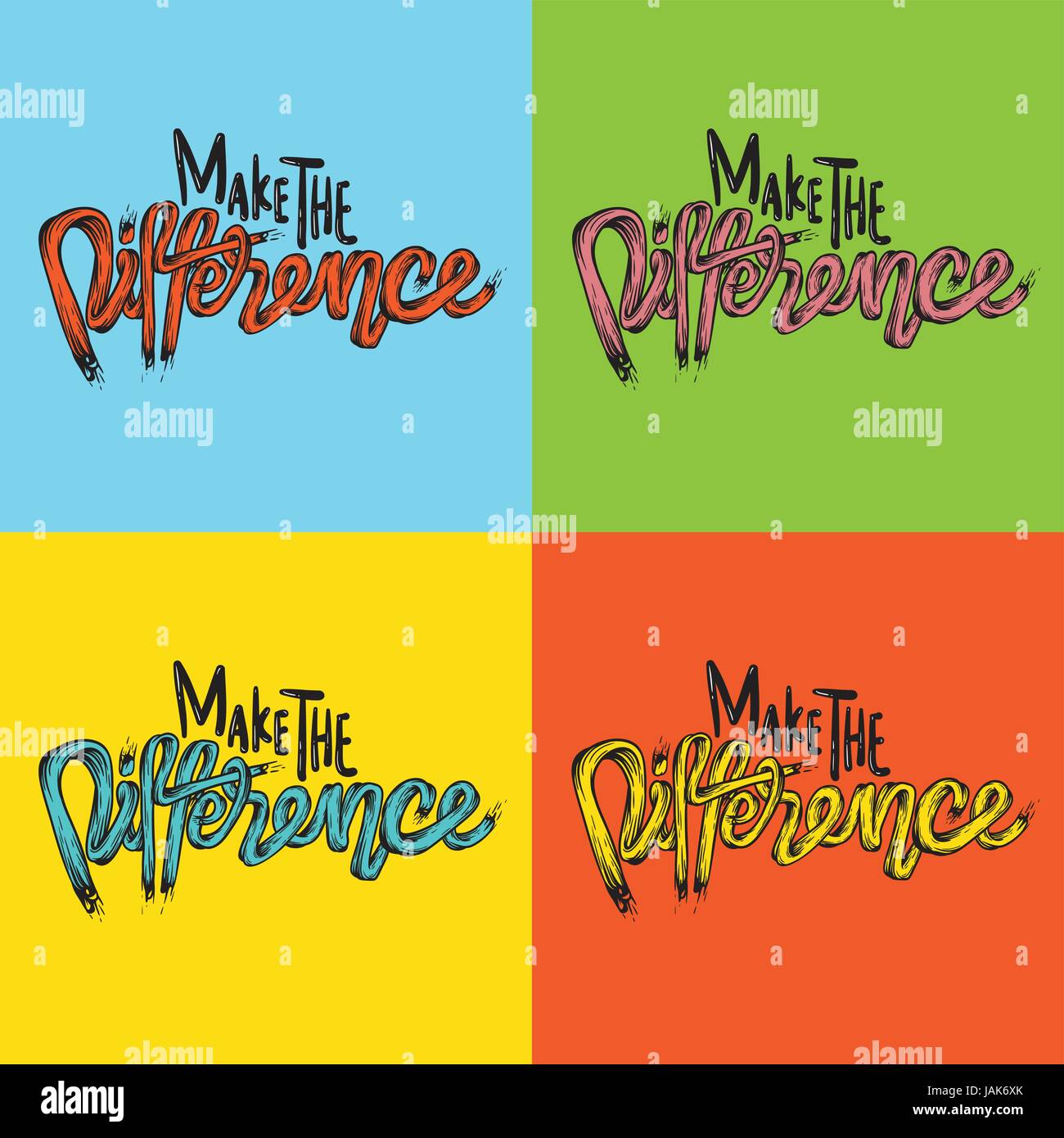 Make The Difference Life Inspiration Motivation Word Graphic ...