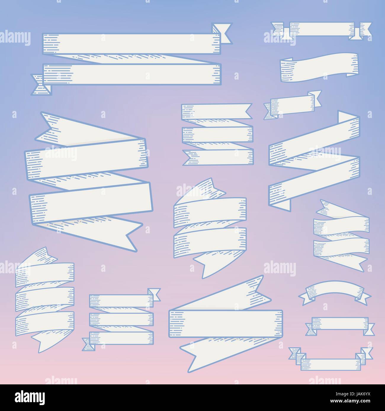 Collection Set of Ribbon Banner Label Vector Stock Vector Image & Art ...