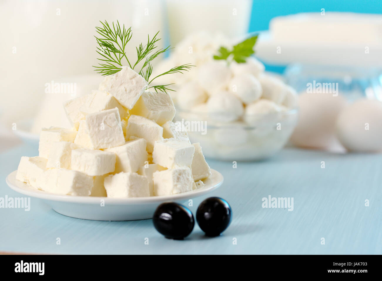 Close up feta cheese dairy products hi-res stock photography and images ...