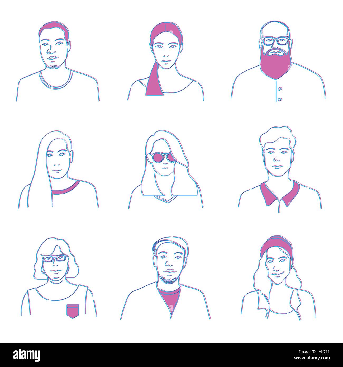 Set of People Doodle Drawing Sketch Illustration Vector Stock Vector ...