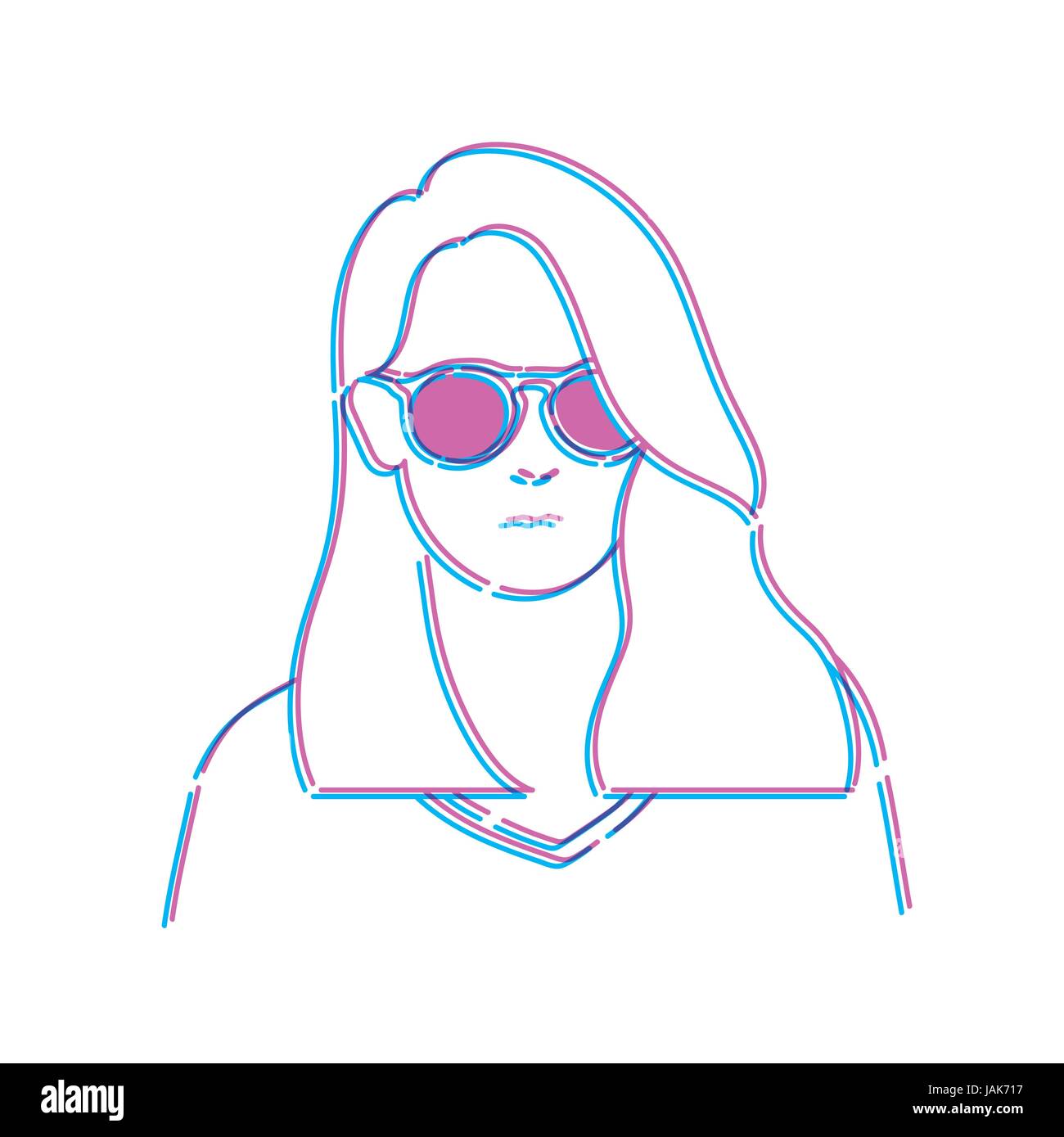 Woman Doodle Drawing Sketch Illustration Vector Stock Vector Image ...