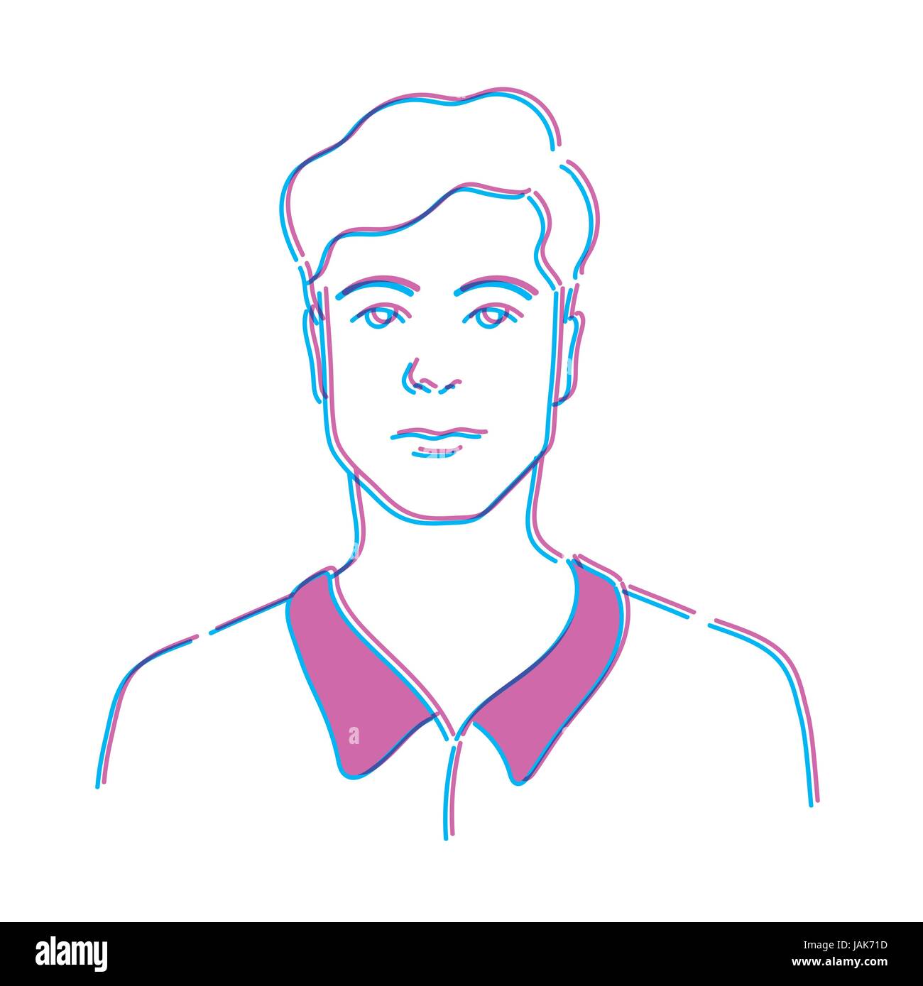 Man Doodle Drawing Sketch Illustration Vector Stock Vector Image & Art ...