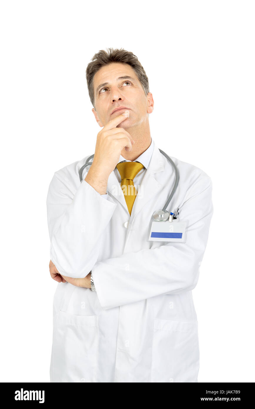Doctor isolated against a white background Stock Photo - Alamy