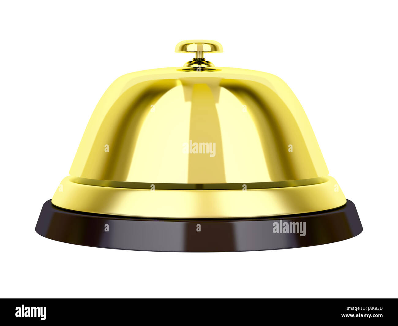 Golden reception bell isolated on white background Stock Photo - Alamy