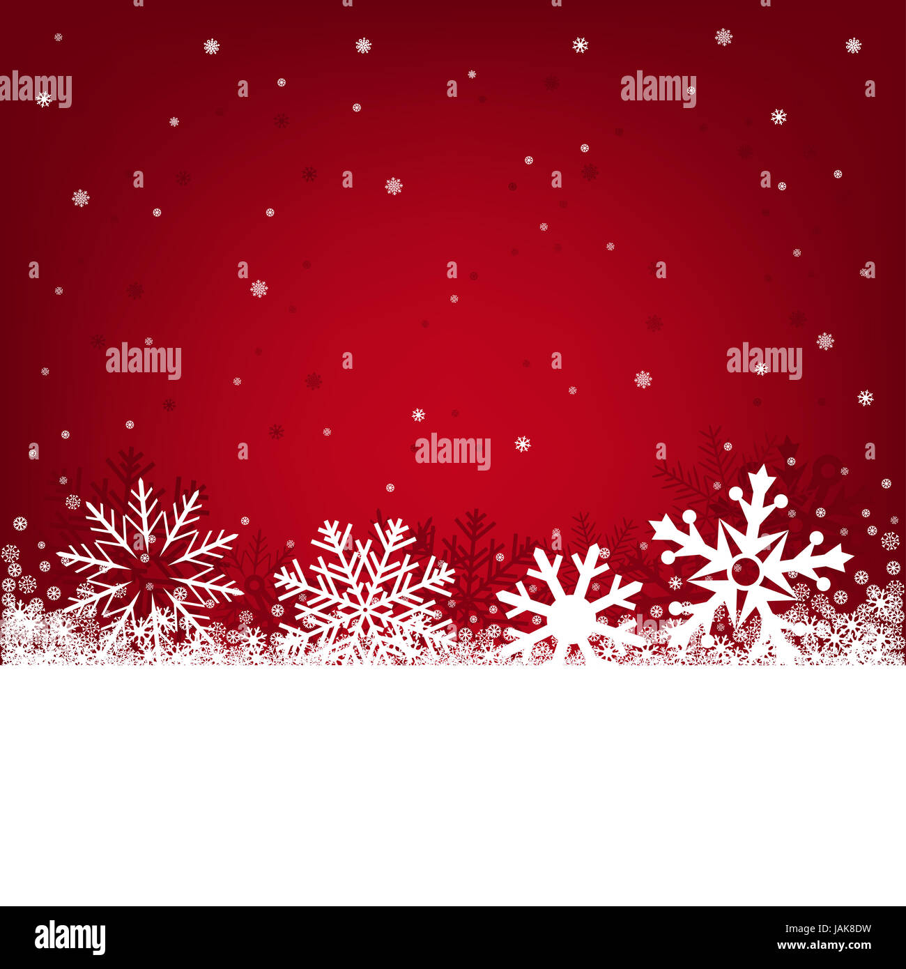 Red Christmas background on a winter theme with a beautiful falling ...