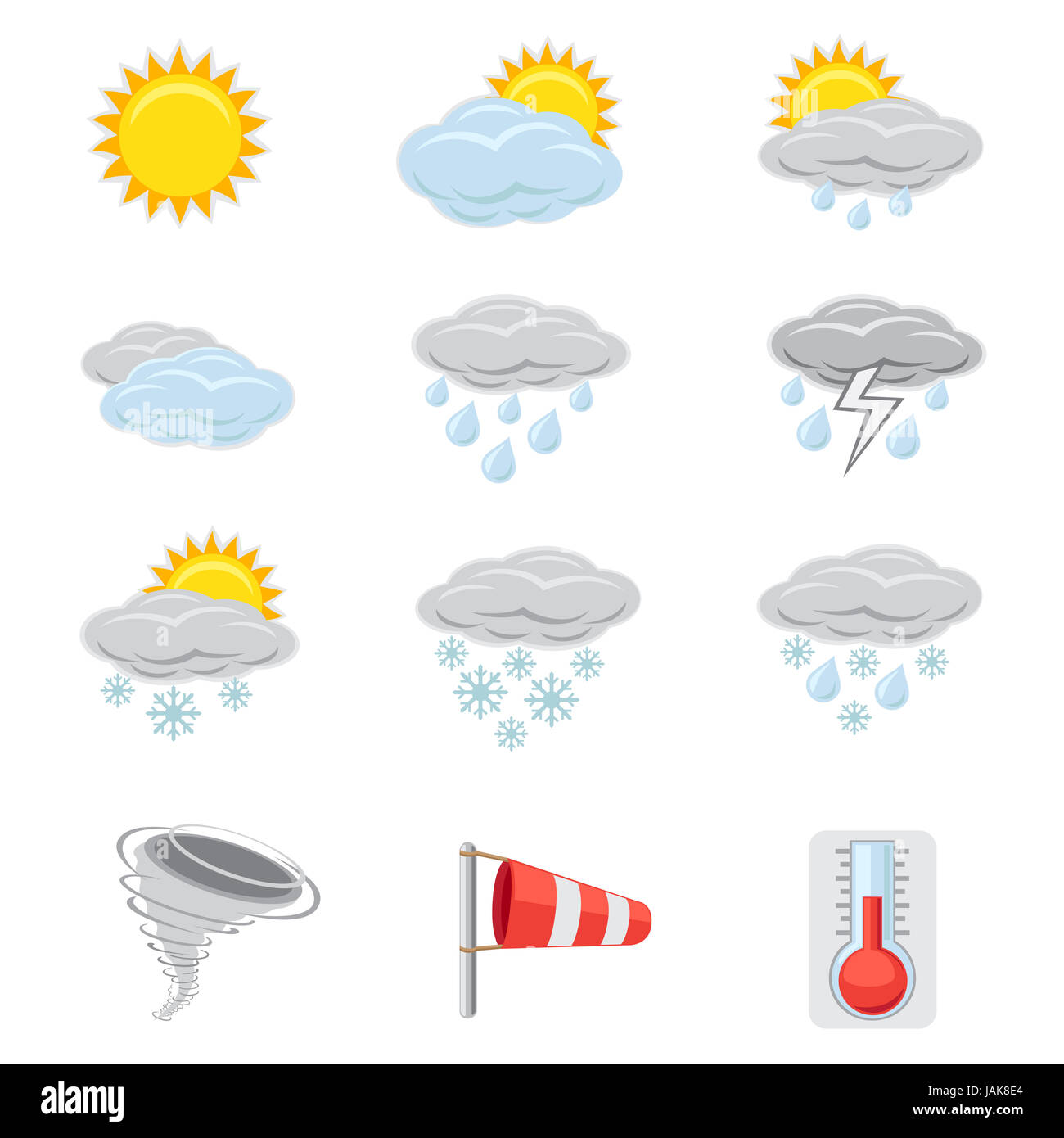 A collection of icons that show different weather Stock Photo - Alamy