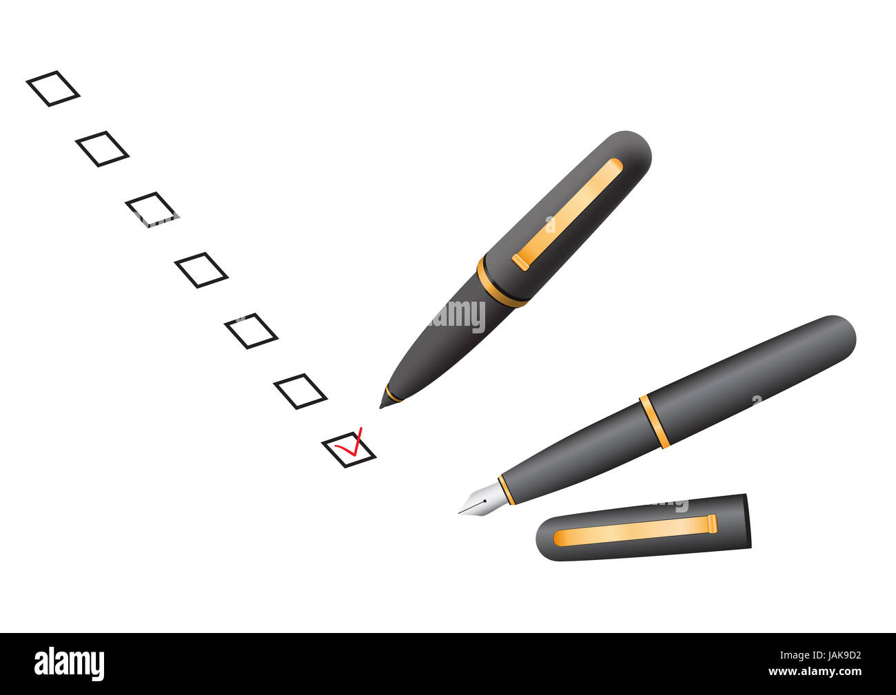 Choose your decisions in check box by a pen Stock Photo - Alamy