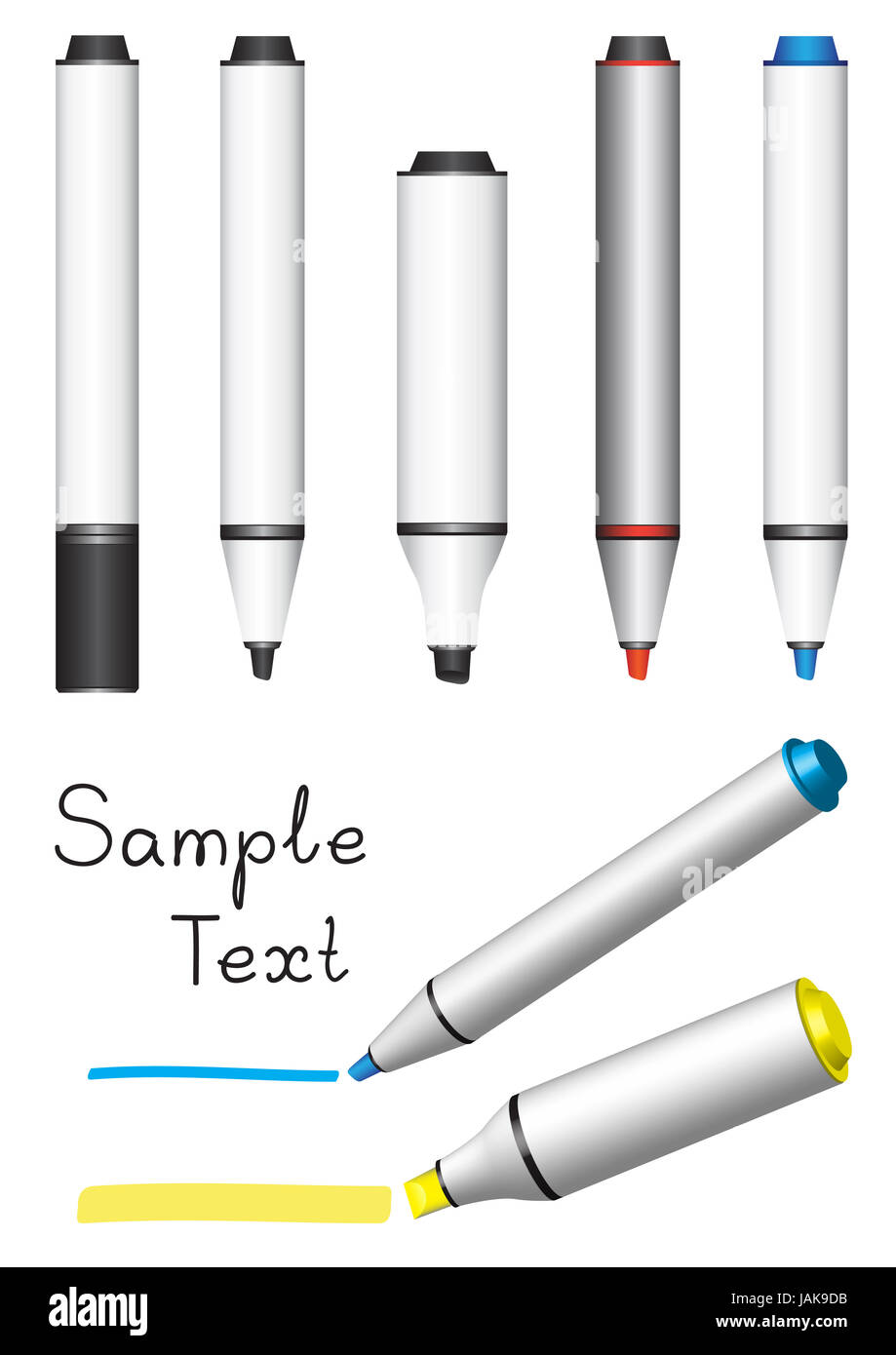 Different board markers isolated on white background Stock Photo - Alamy