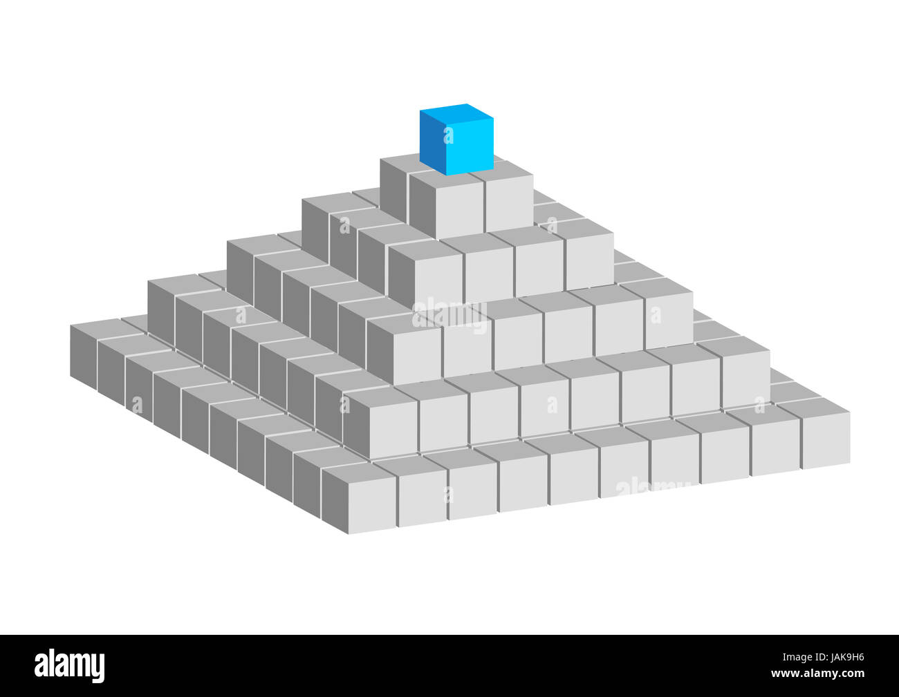 Pyramid constructed of abstract cubes on white background Stock Photo ...