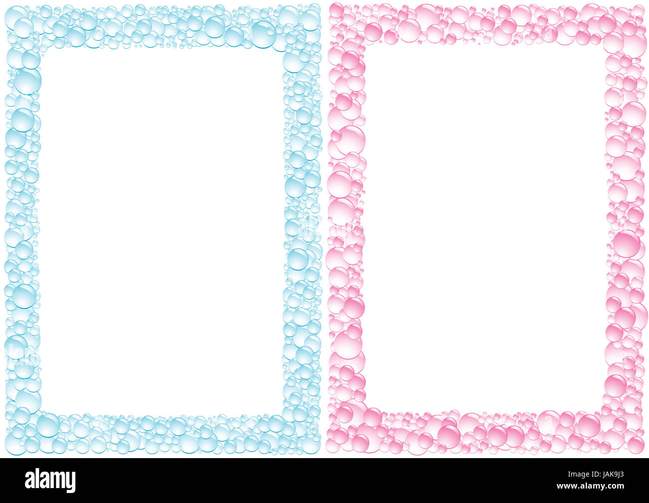 Pink and blue drops square framework on the white background Stock ...