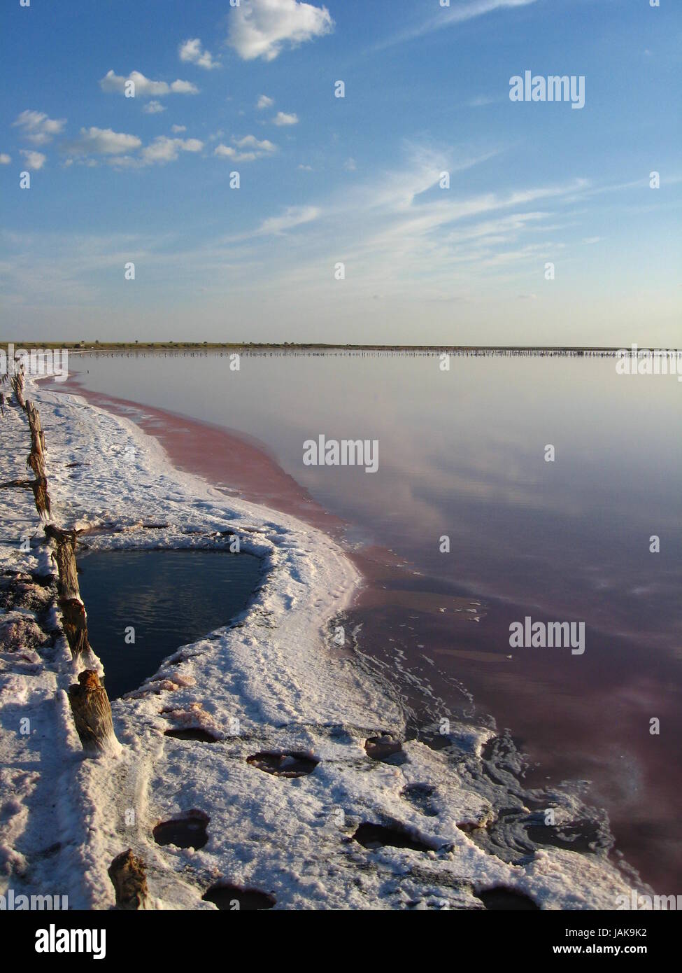 beautiful landscape of extraction of salt in the salty sea Stock Photo ...