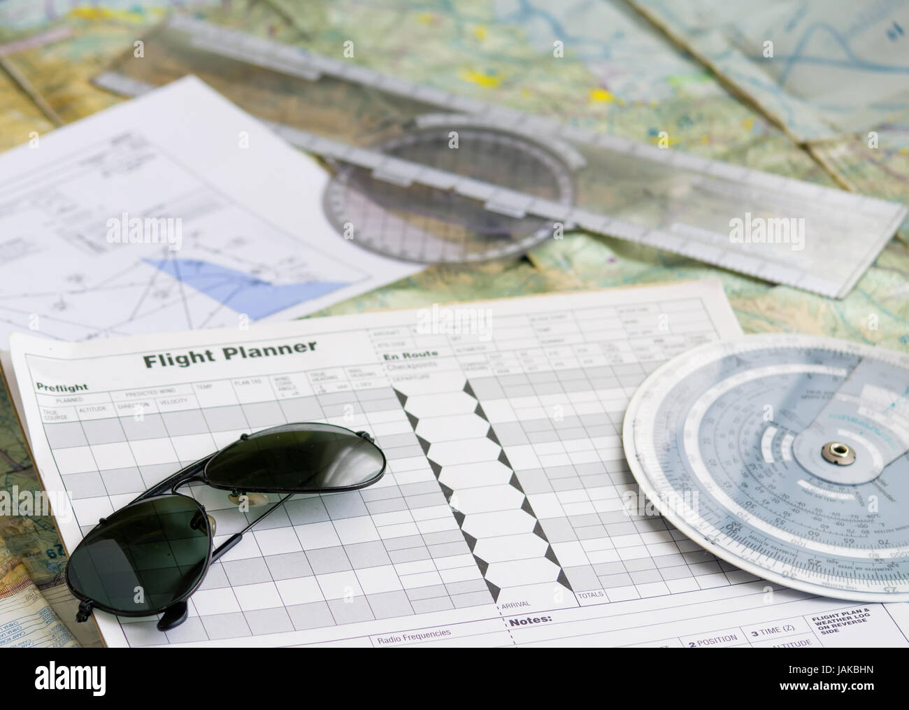 flight planner and aviation tools Stock Photo - Alamy