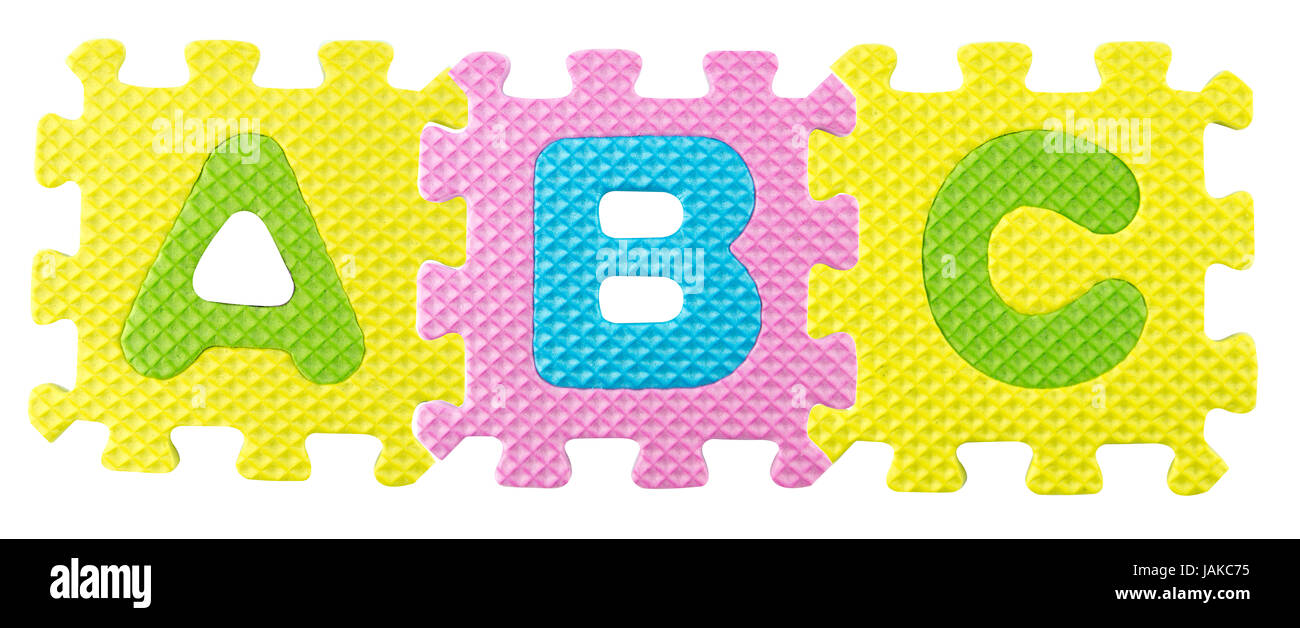 ABC letters from Alphabet puzzle isloated on white background , with ...