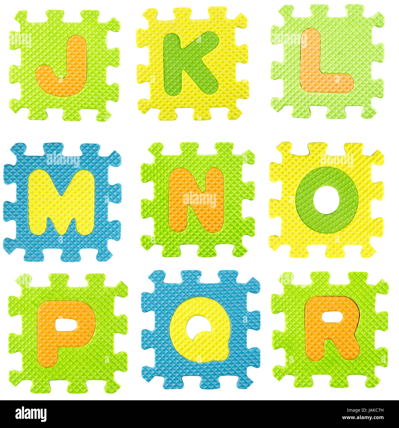 set of letters created from Alphabet puzzle isloated on white ...