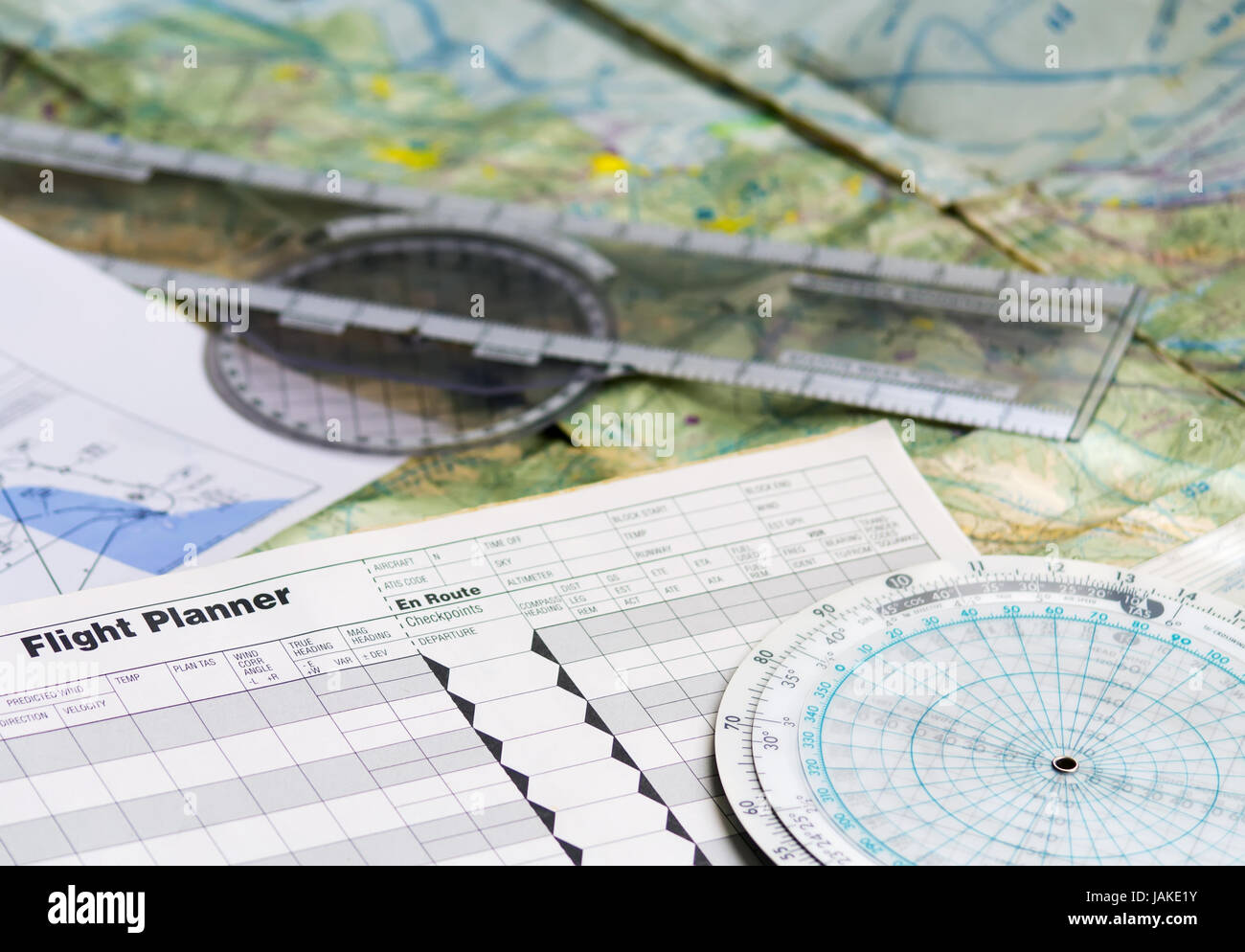 flight planner and other tools Stock Photo - Alamy