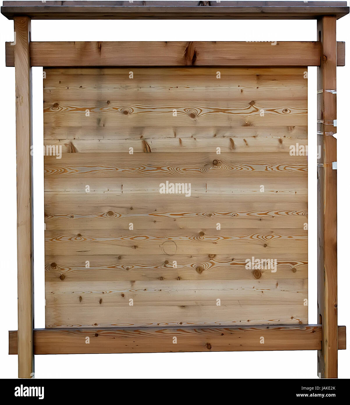 wooden billboard on a white background Stock Photo - Alamy