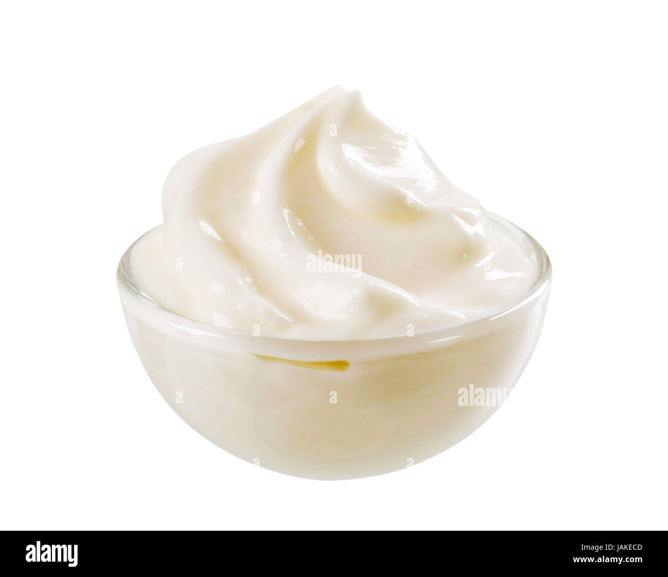 Glass bowl of white cream Stock Photo - Alamy