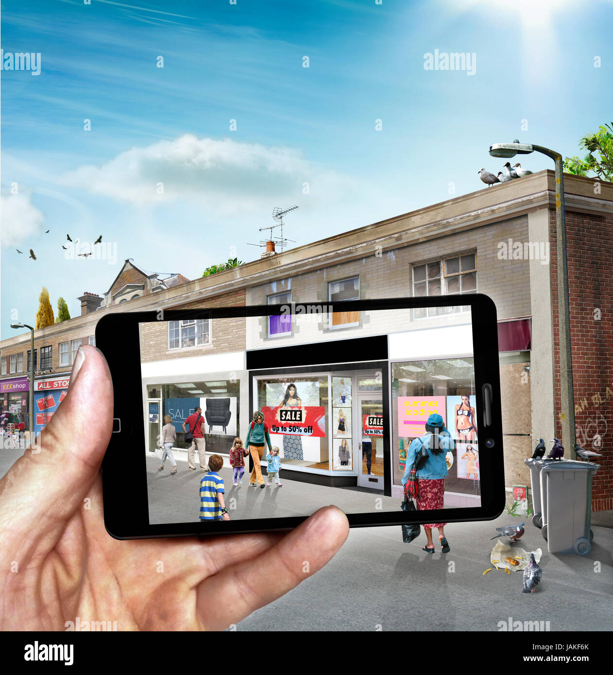 Man filming pedestrian with smart phone Stock Photo - Alamy