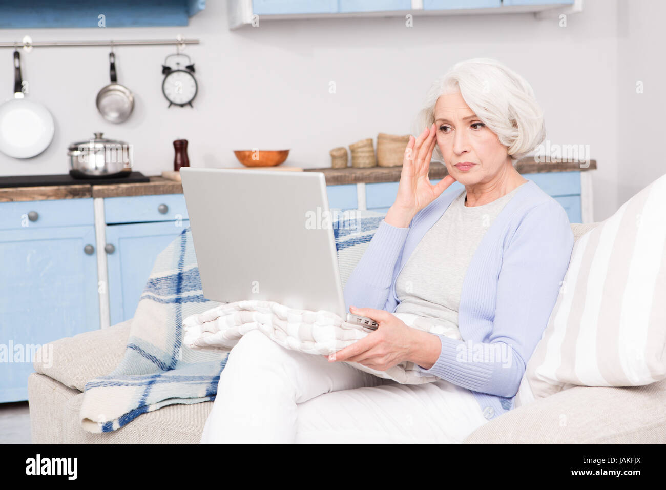 Grandmother using laptop computer Stock Photo - Alamy