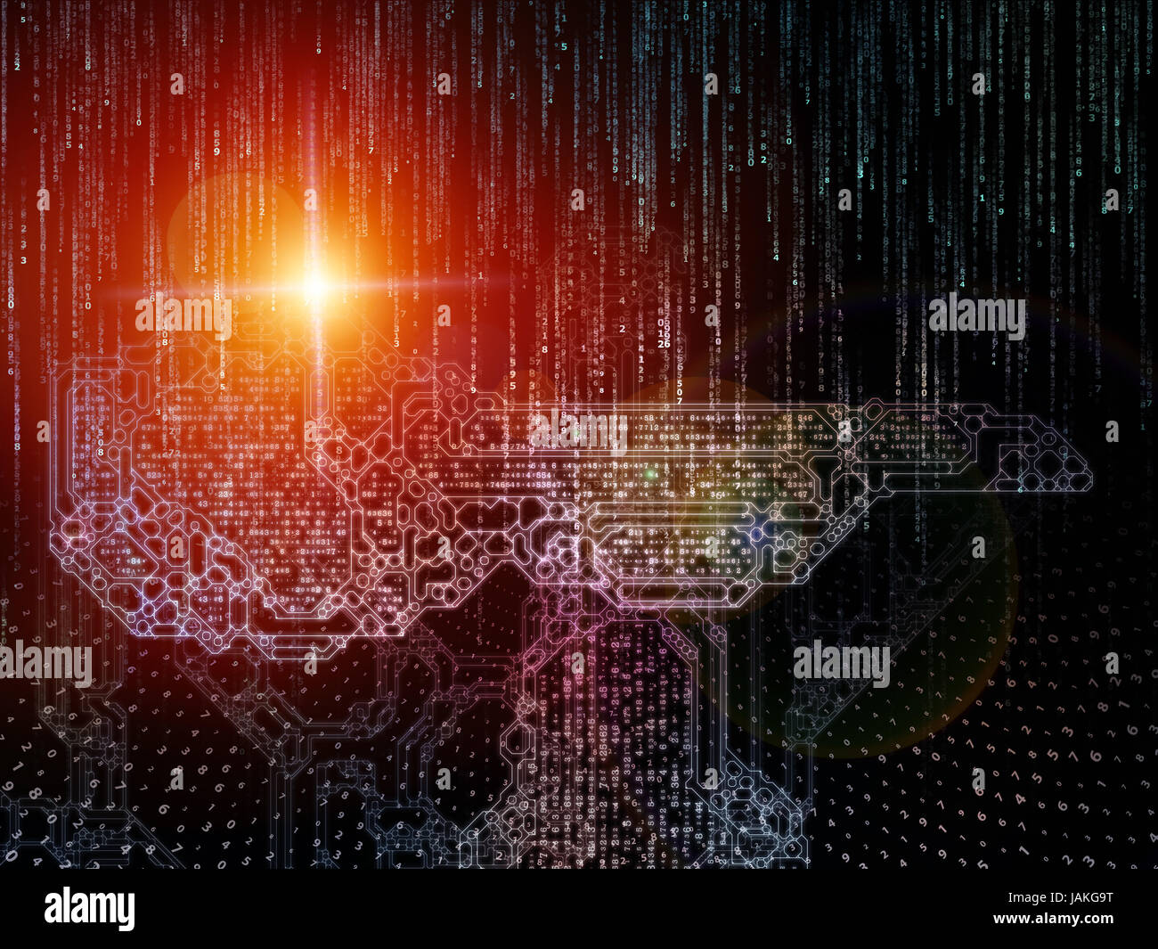 Encryption Key series. Composition of stylized key and number symbols ...