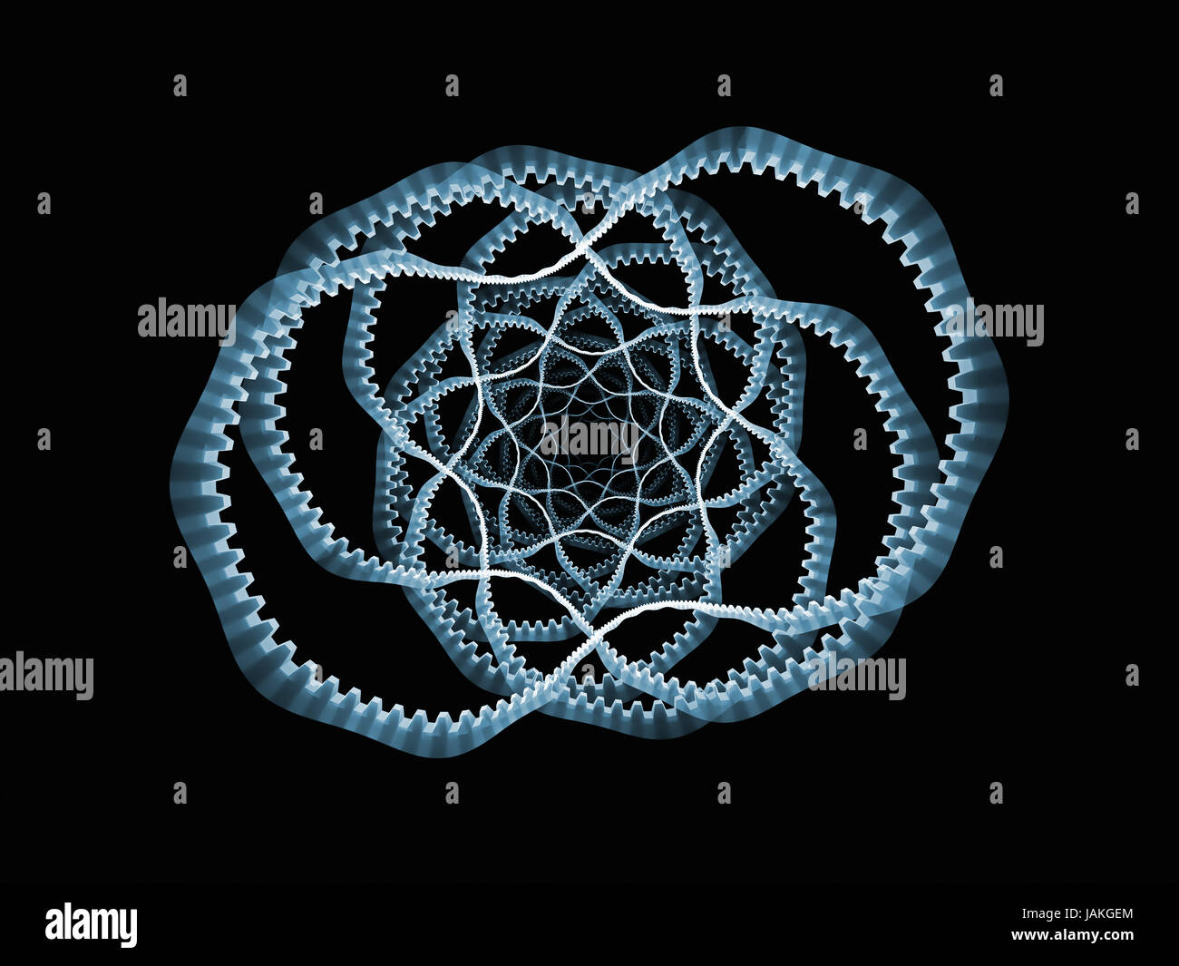 Blue Gears series. Background of blue fractal gear elements for your ...
