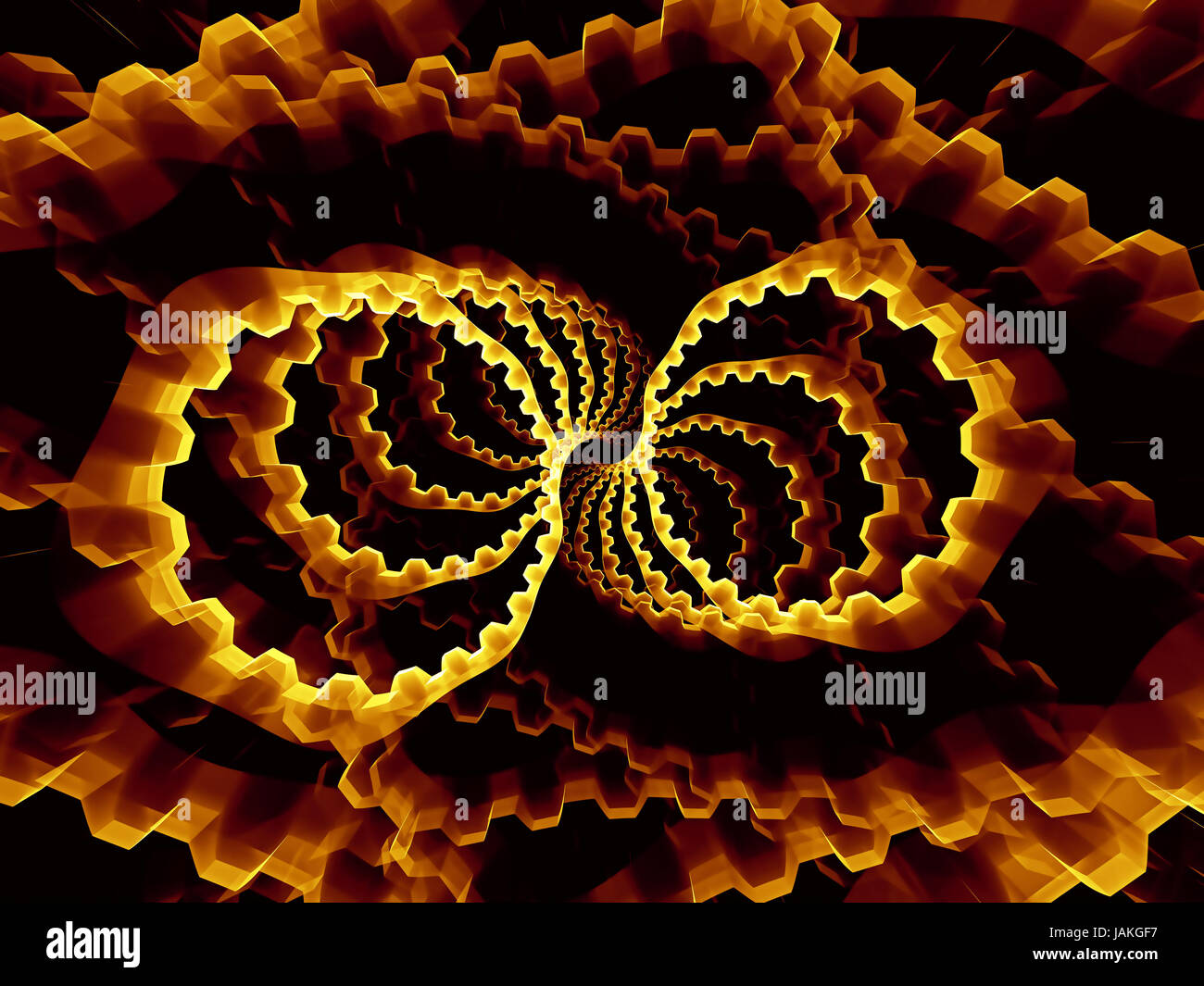 Golden Gears series. Background of golden fractal gear elements for ...