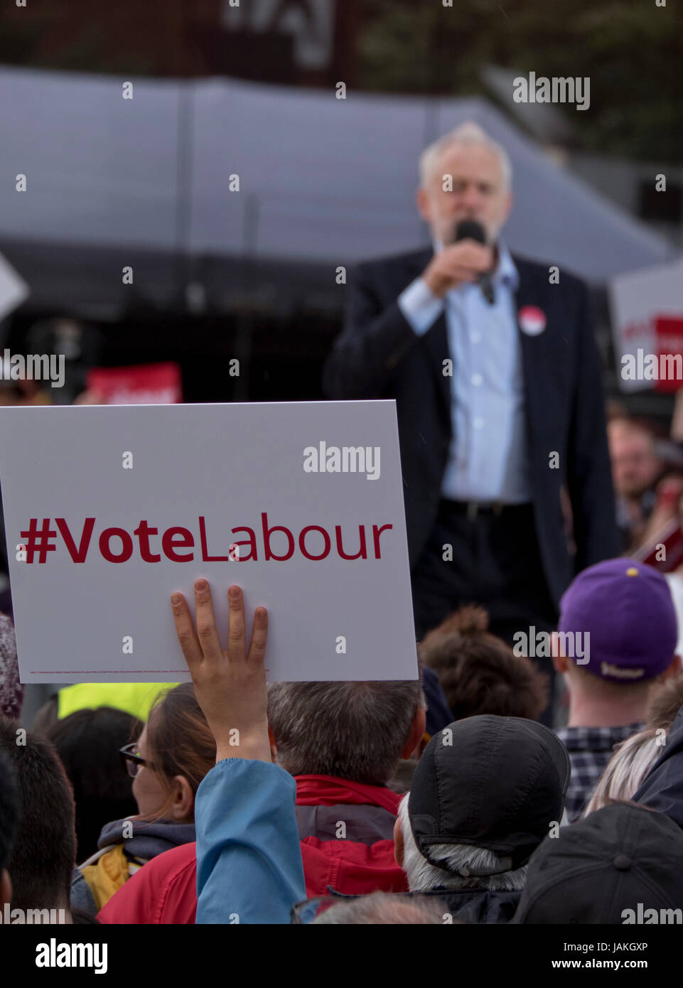 Labour Party supporters at a rally with leader Jeremy Corbyn, 2 days ...