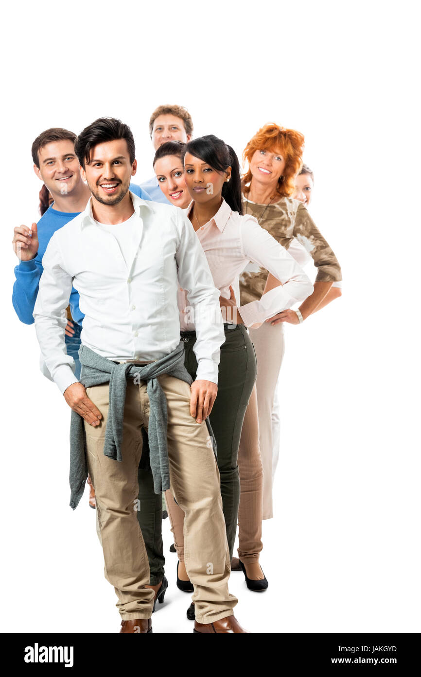 gruppe team mit chef und mitarbeitern geschäft business isoliert vor ...